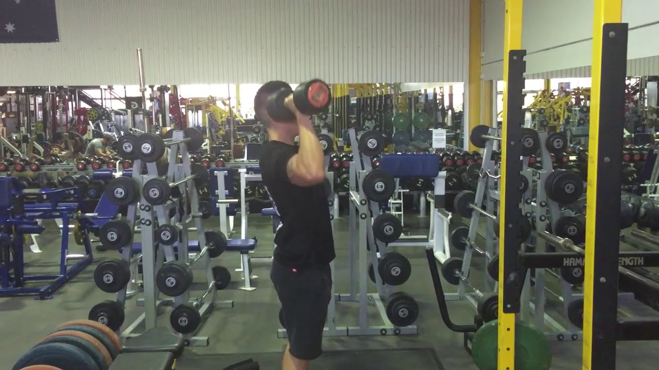 Standing DB Shoulder Press Demo - YouTube
