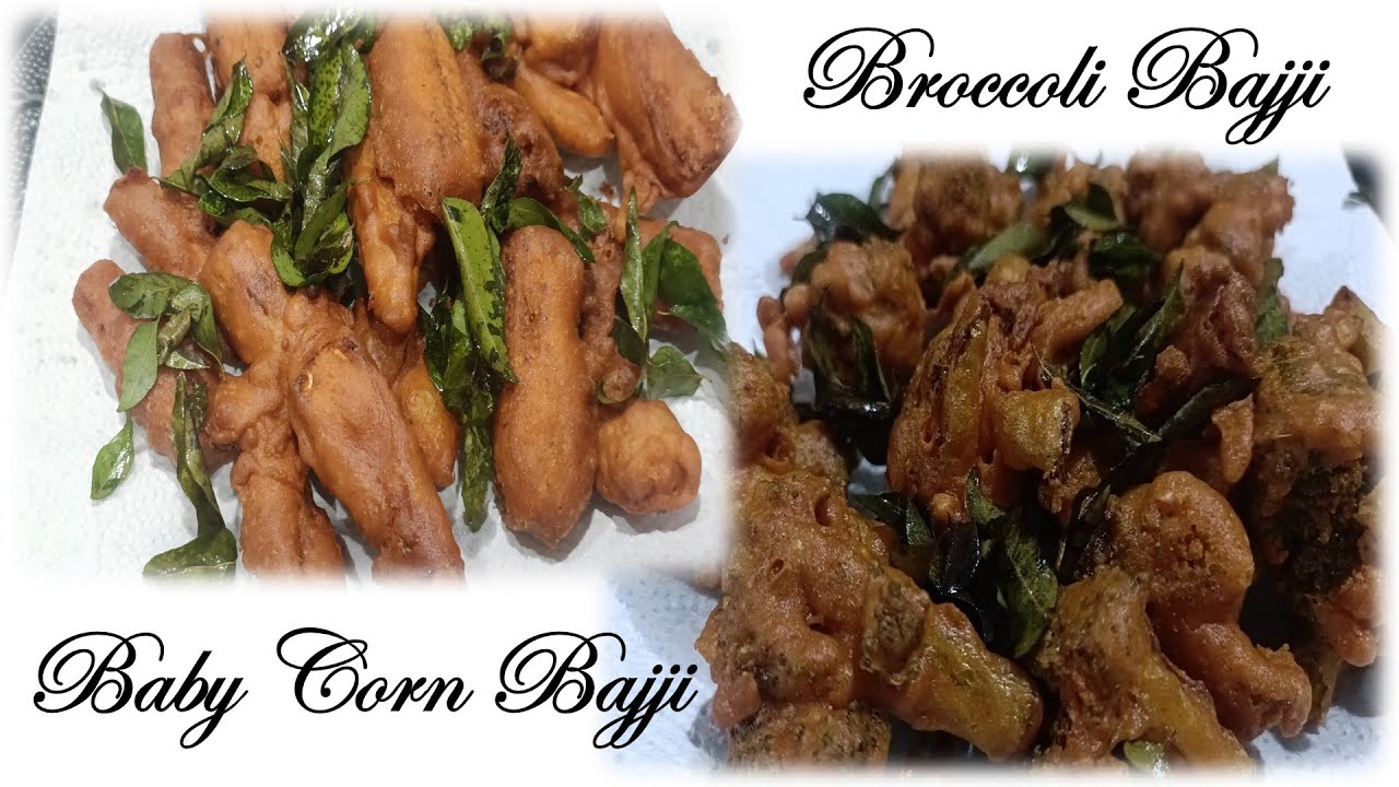 Broccoli and Baby Corn Bajji | No Baking Soda | Crispy Broccoli Snacks ...