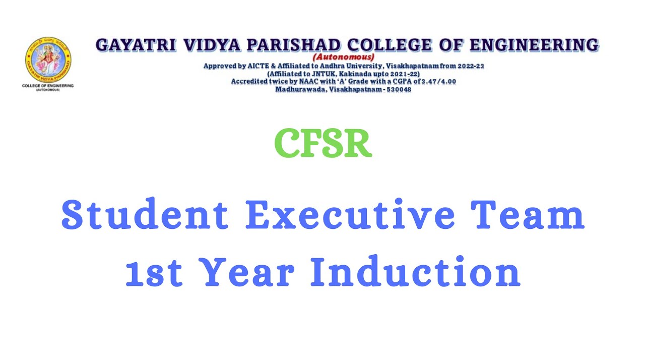 CFSR TALKS 01 - First Year Induction 2024 - YouTube