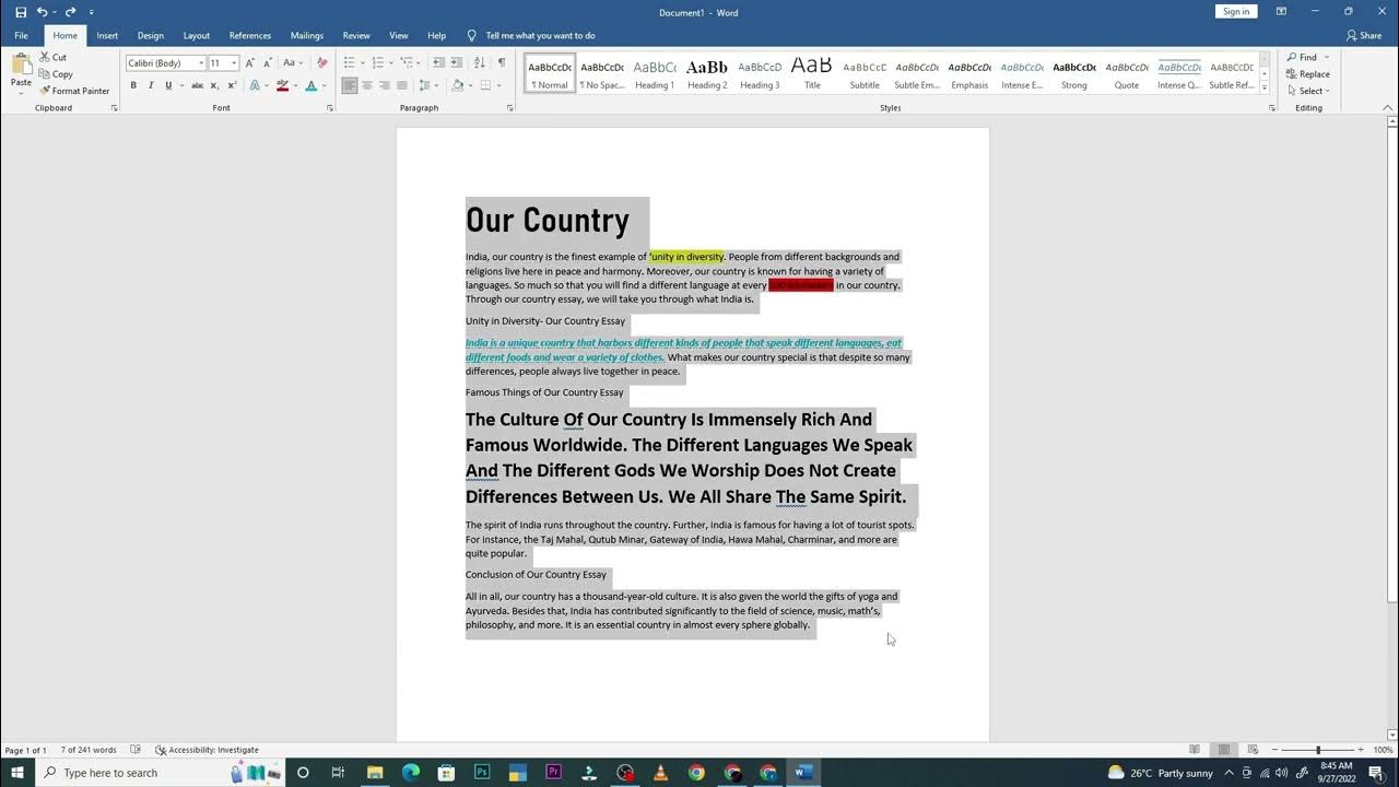 Class - 9 MS Word - How to do Format your text in MS Word - YouTube