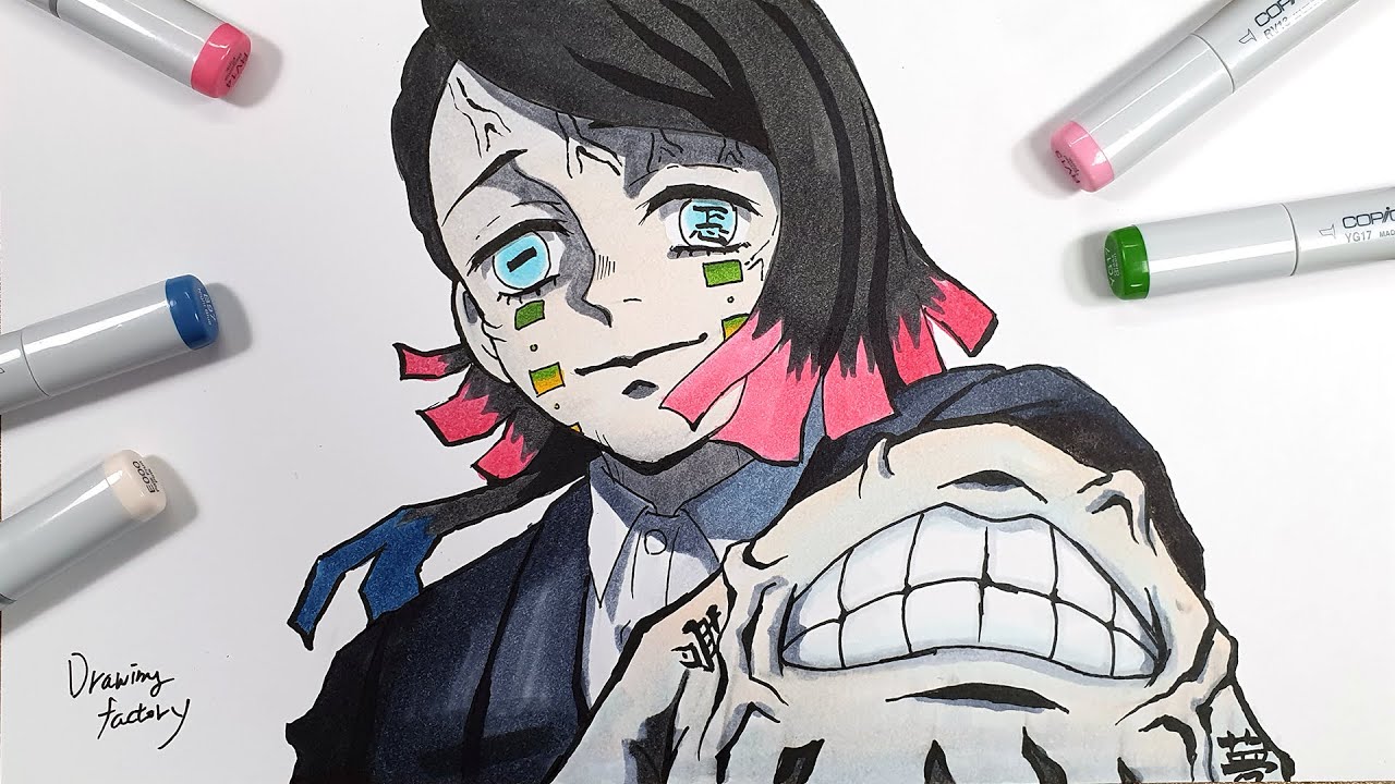 Drawing Enmu - Demon Slayer: Kimetsu no Yaiba with copic marker (鬼滅の刃 ...