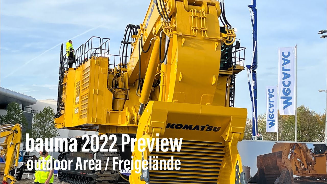 bauma 2022 Preview Freigelände / outdoor space am Vortag der Eröffnung - YouTube