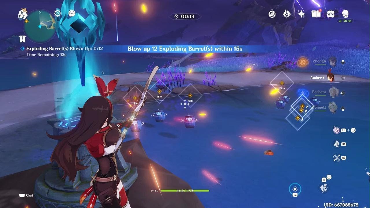 Genshin Impact Seirai Island Exploding Barrels Chest Challenge - YouTube