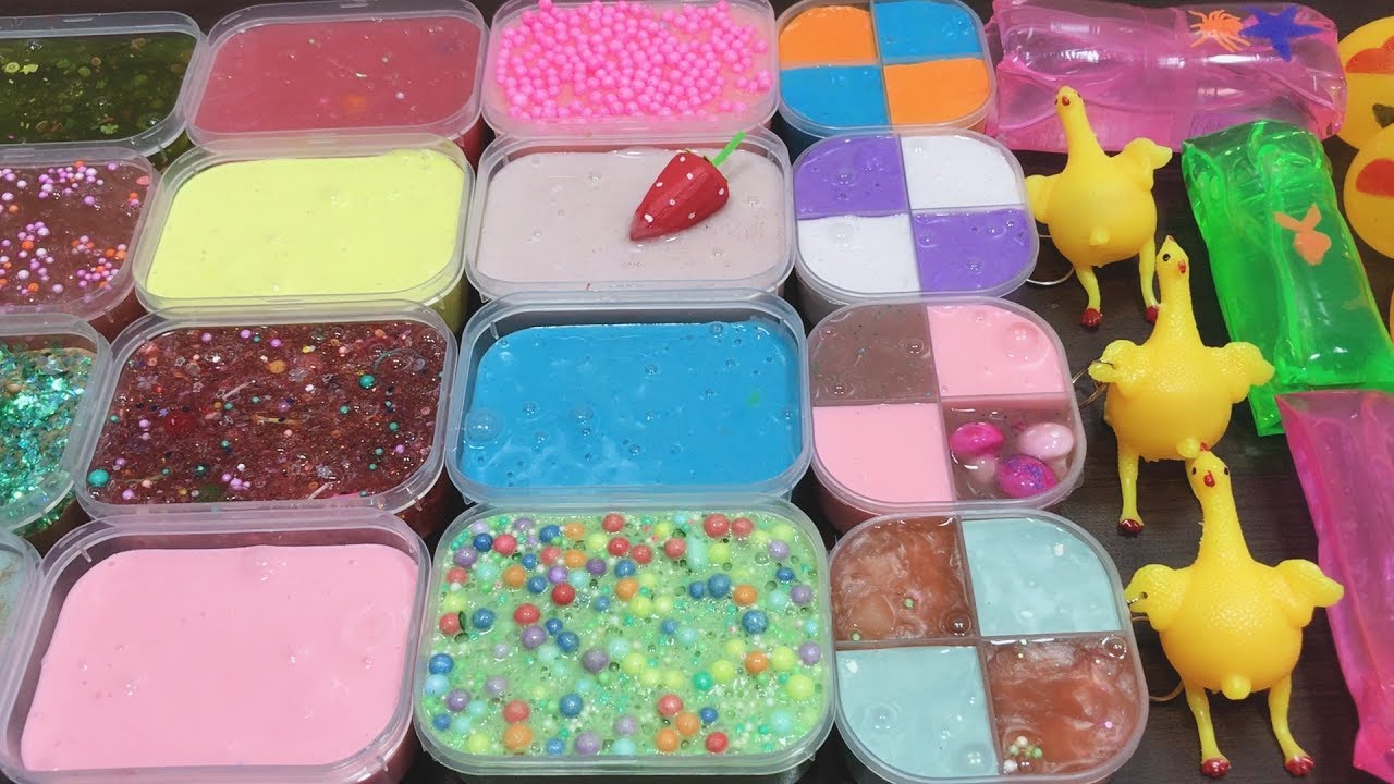 Mixing Old slime with Water Anti Stress Toys | Satisfying Slime Video ...