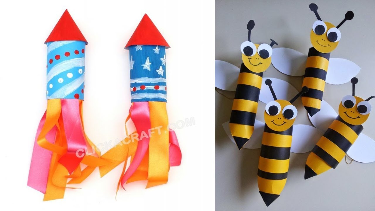 Toilet Paper Roll Art Projects - YouTube