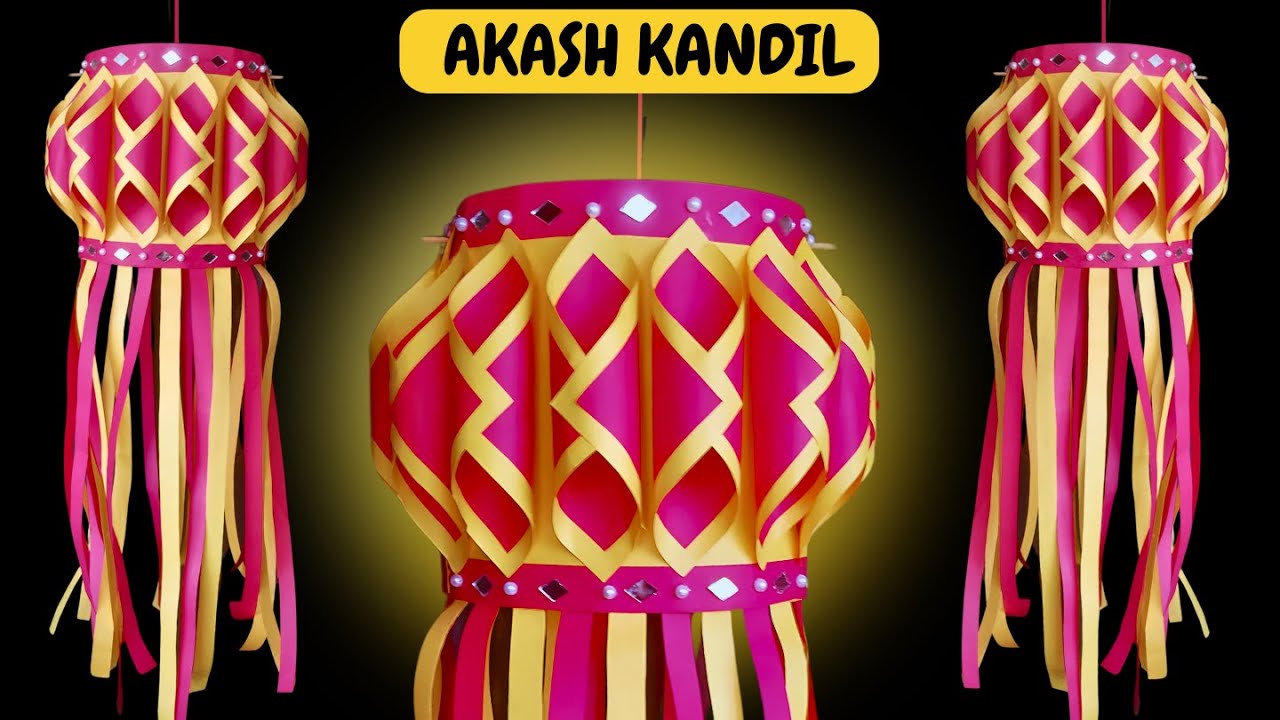 Akash kandil making at home / Paper lantern for diwali / How to make ...