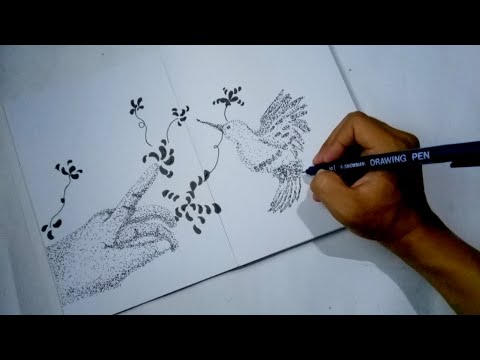 Cara Menggambar Pointilis Sederhana | Cara menggambar Pointilis Mudah ...