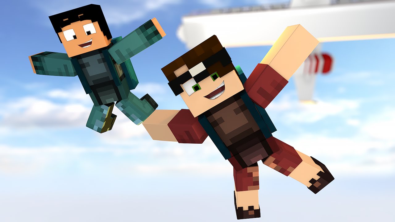 Minecraft: PULAMOS DE PARAQUEDAS! - YouTube