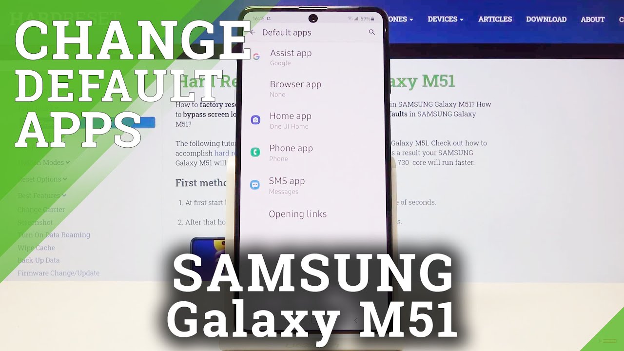 How to Customize App Defaults in SAMSUNG Galaxy M51 – Change Default ...