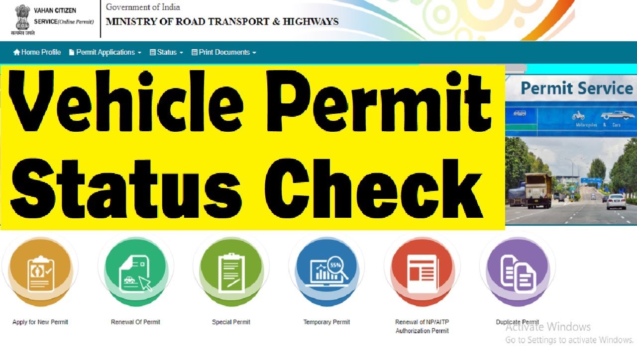 vehicle permit application status check online 2023 : check vehicle ...