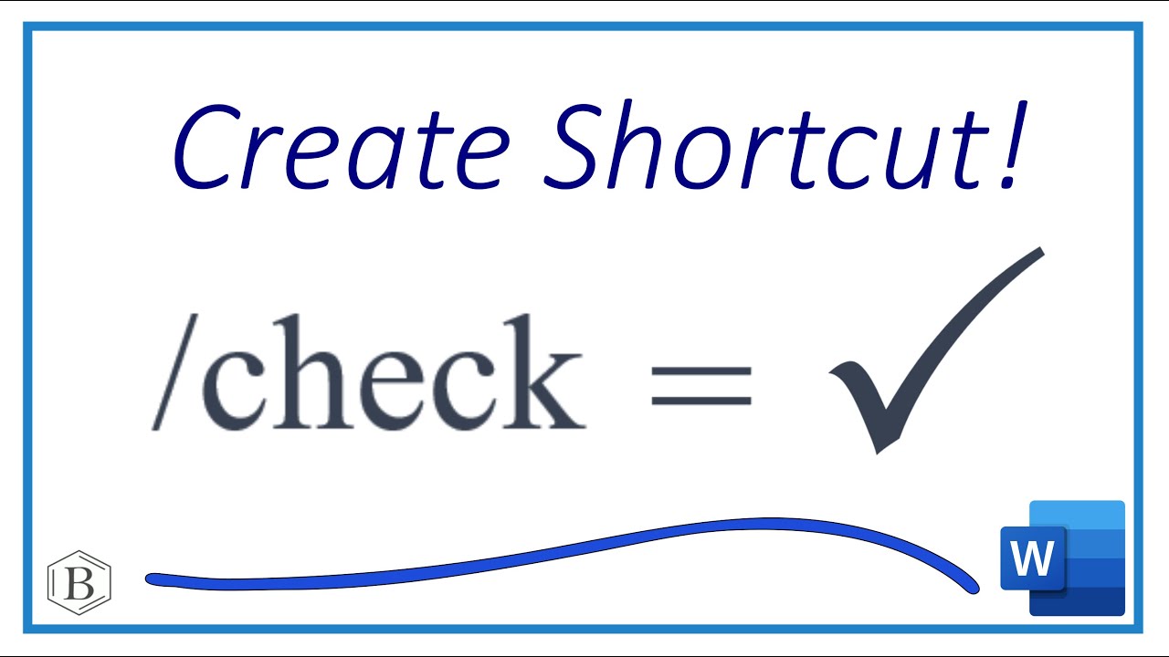 How to create a shortcut to add a Checkmark/Tick Mark to a Microsoft ...