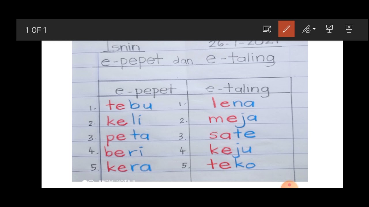 Suku kata KV(e) e-pepet dan e-taling - YouTube