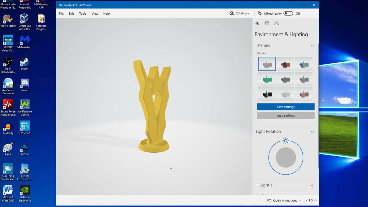 3D Viewer (Windows 10) - All Default .3mf Files - YouTube