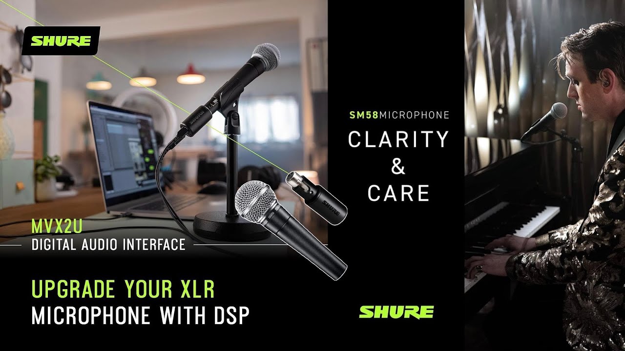 Crystal-Clear Sound – Shure SM58-LC Microphone + XLR-to-USB Bundle ...