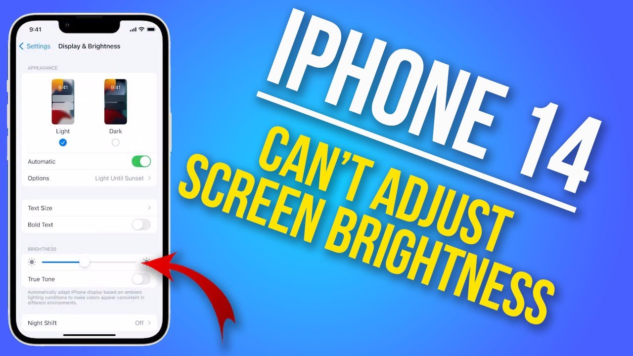 How to Fix iPhone 14 Unable to Adjust Screen Brightness - YouTube