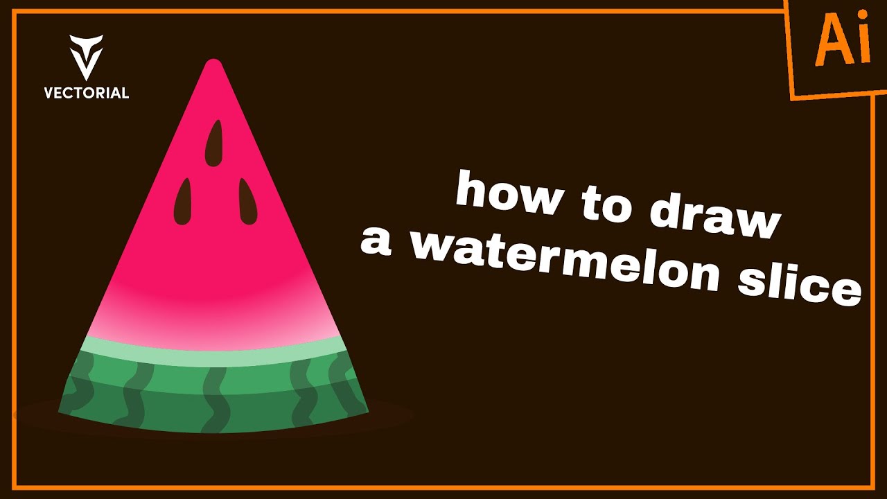How to Draw a Watermelon slice in Adobe Illustrator - YouTube