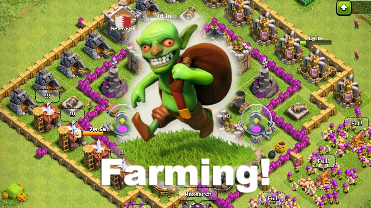 MASS GOBLIN Farming is AMAZING!! Goblin Farming Strategy in Clash Of ...
