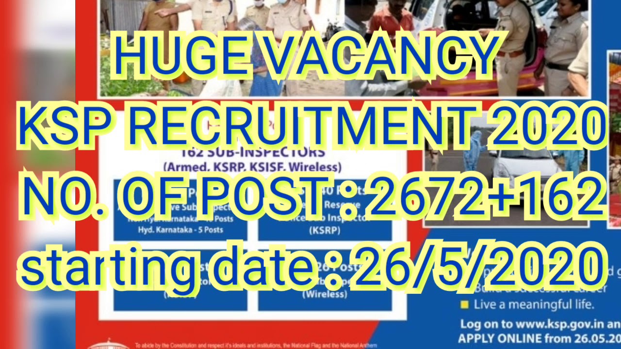 KSP RECRUITMENT || HUGE VACANCY || KARNATAKA STATE POLICE RECRUITMENT ...