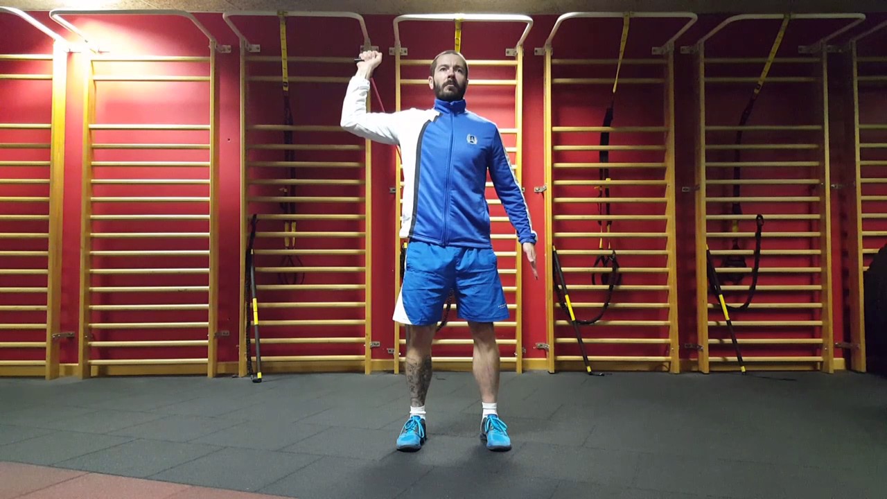 Rotator Cuff: Internal rotation with reststance band Lukasz Lojas - YouTube
