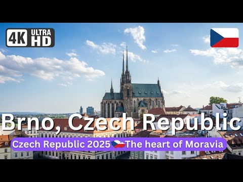 Brno, Night City Center Walking Tour, Czech Republic Summer Time 4K | Streets Vibes 2025
