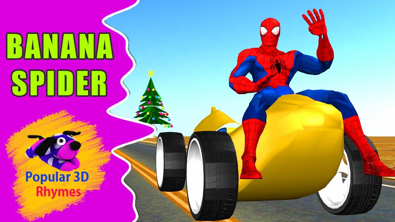 Baby Spider man ride Banana | Hulk Dance for finger family Nursery ...