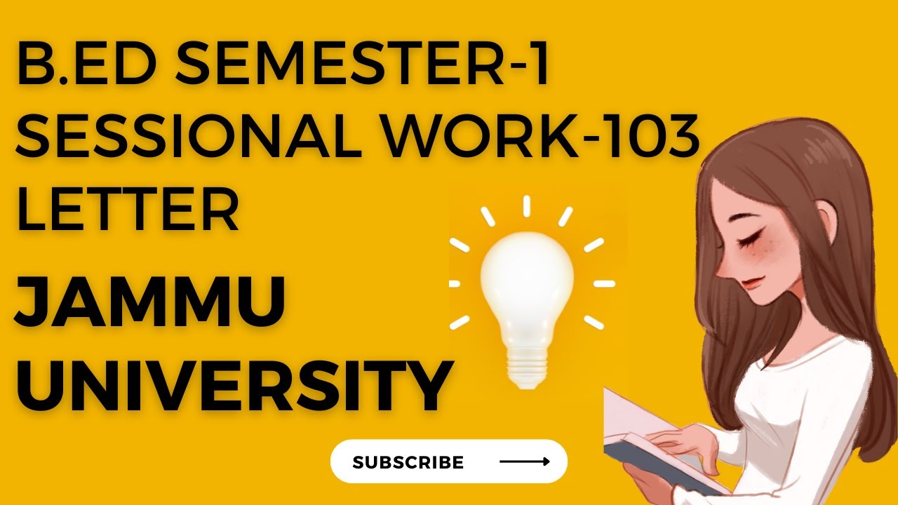B.Ed Sem-1 Sessional Work 103 Jammu University | Letter Writing - YouTube