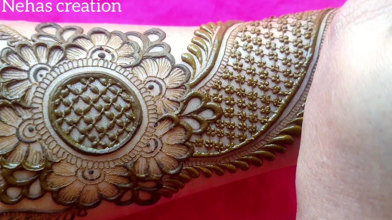 Floral blet mehandi design ll simplest stylish mehandi ll easy mehandi ...
