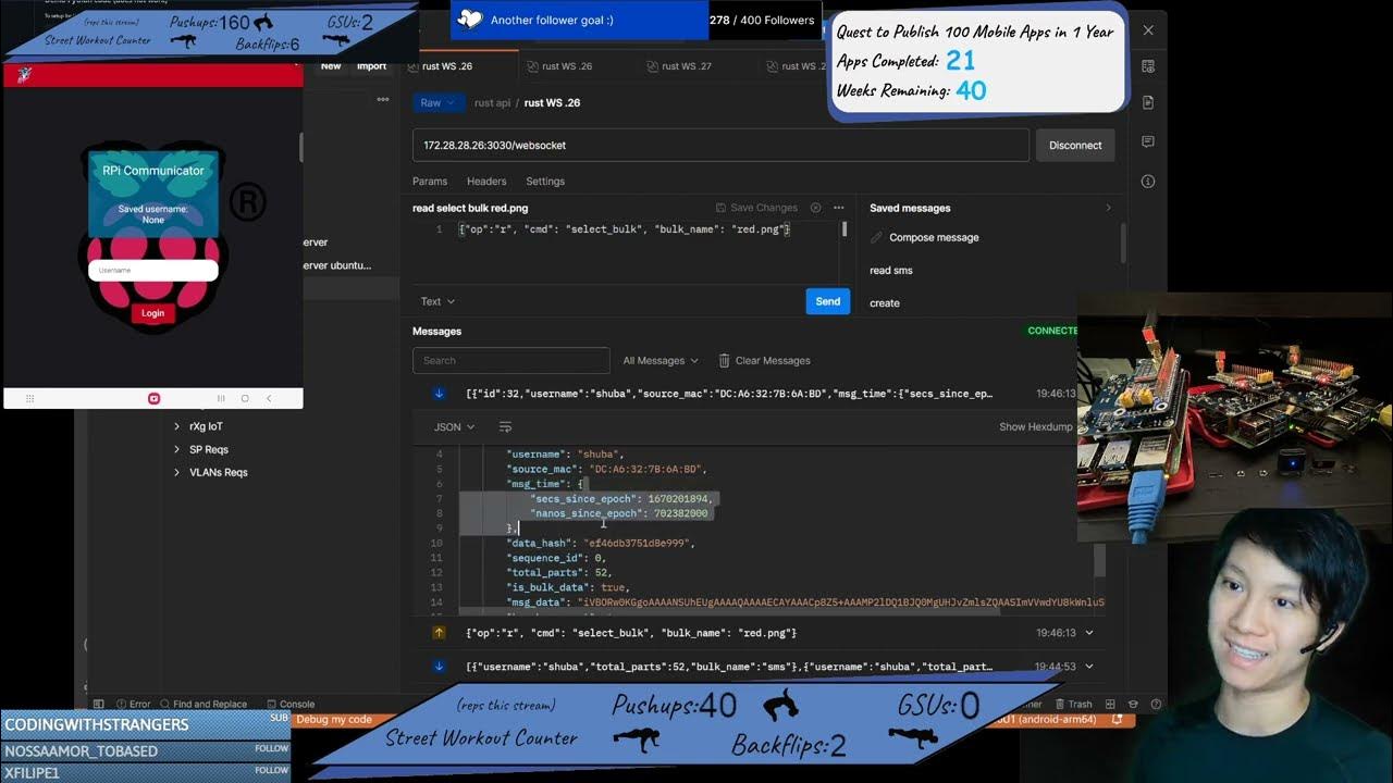 Flutter front-end for Rust distributed backend on an edge-cached comm network on RPi 4B :) - 12 ...