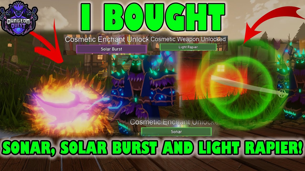 Buying Solar Burst, Sonar AND Light Rapier! Dungeon Quest | ROBLOX ...