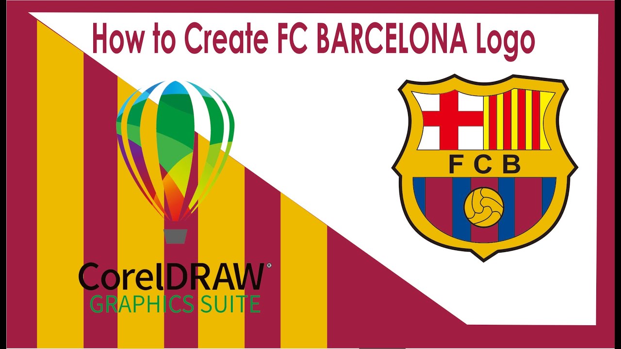 How To Design FC Barcelona Logo In CorelDraw - cara membuat logo FC ...