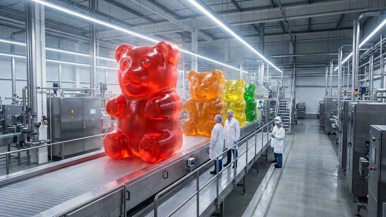Inside a Mega Candy Factory: Making 10 Million Gummy Bears Per Day ...