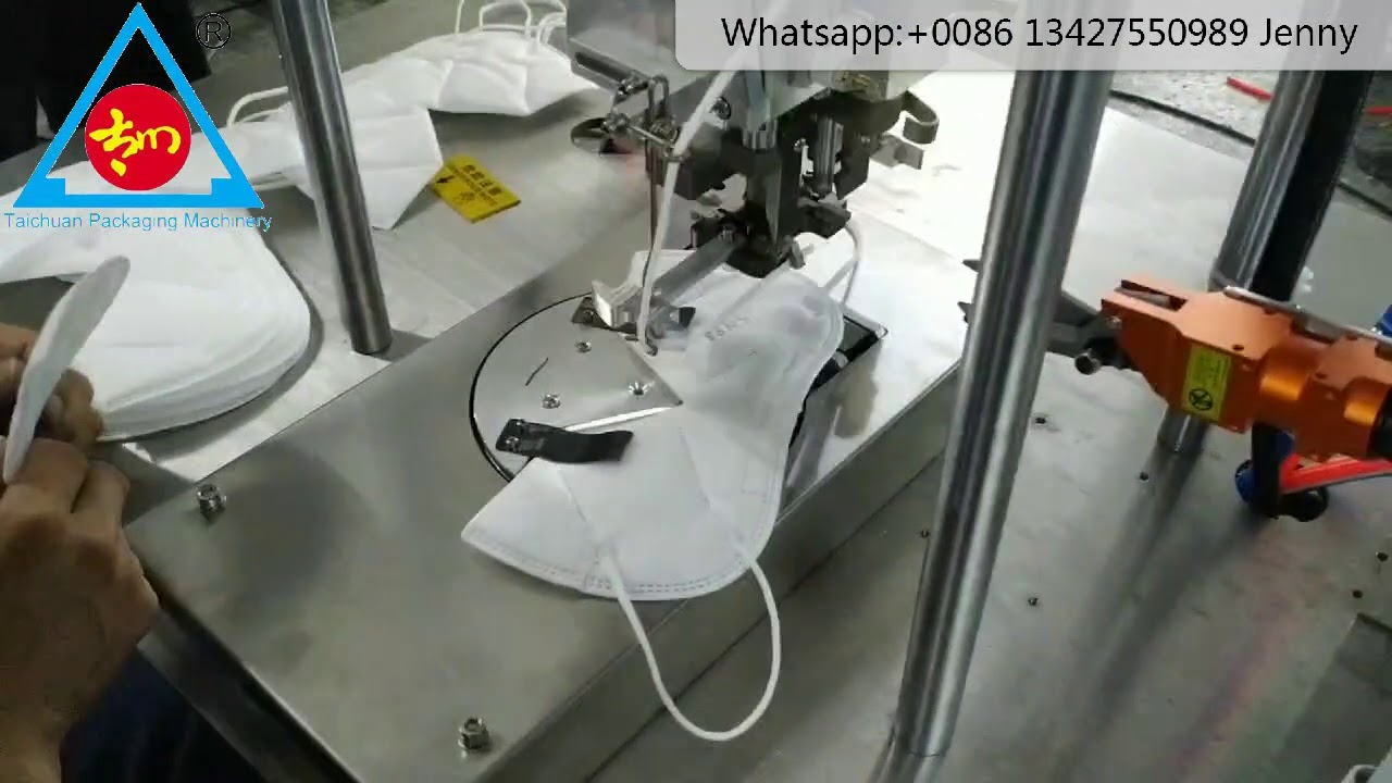 N95 Ear Loop Face Mask Making Machine Maker - YouTube