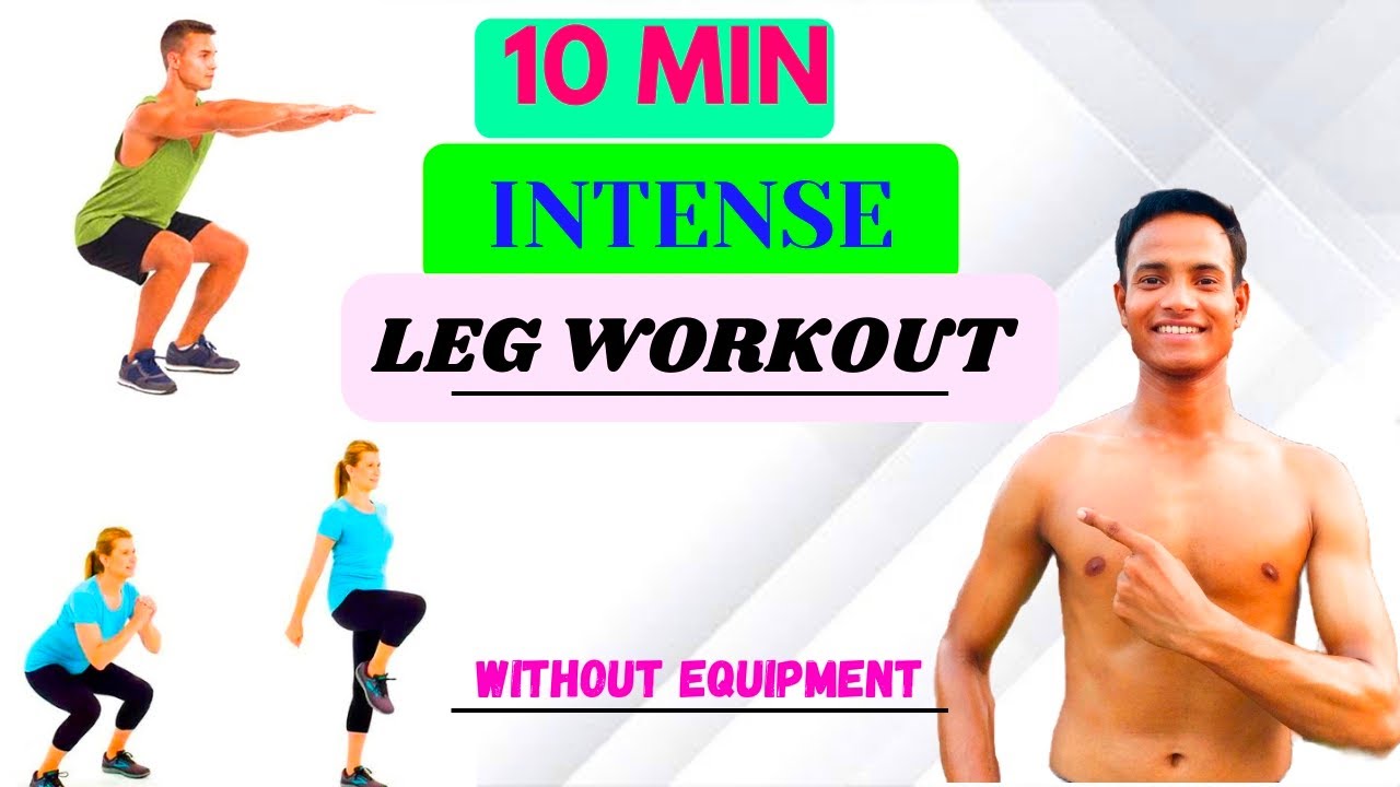 10 minute 🦵 leg workout without equipment.. Leg workout music.. # ...