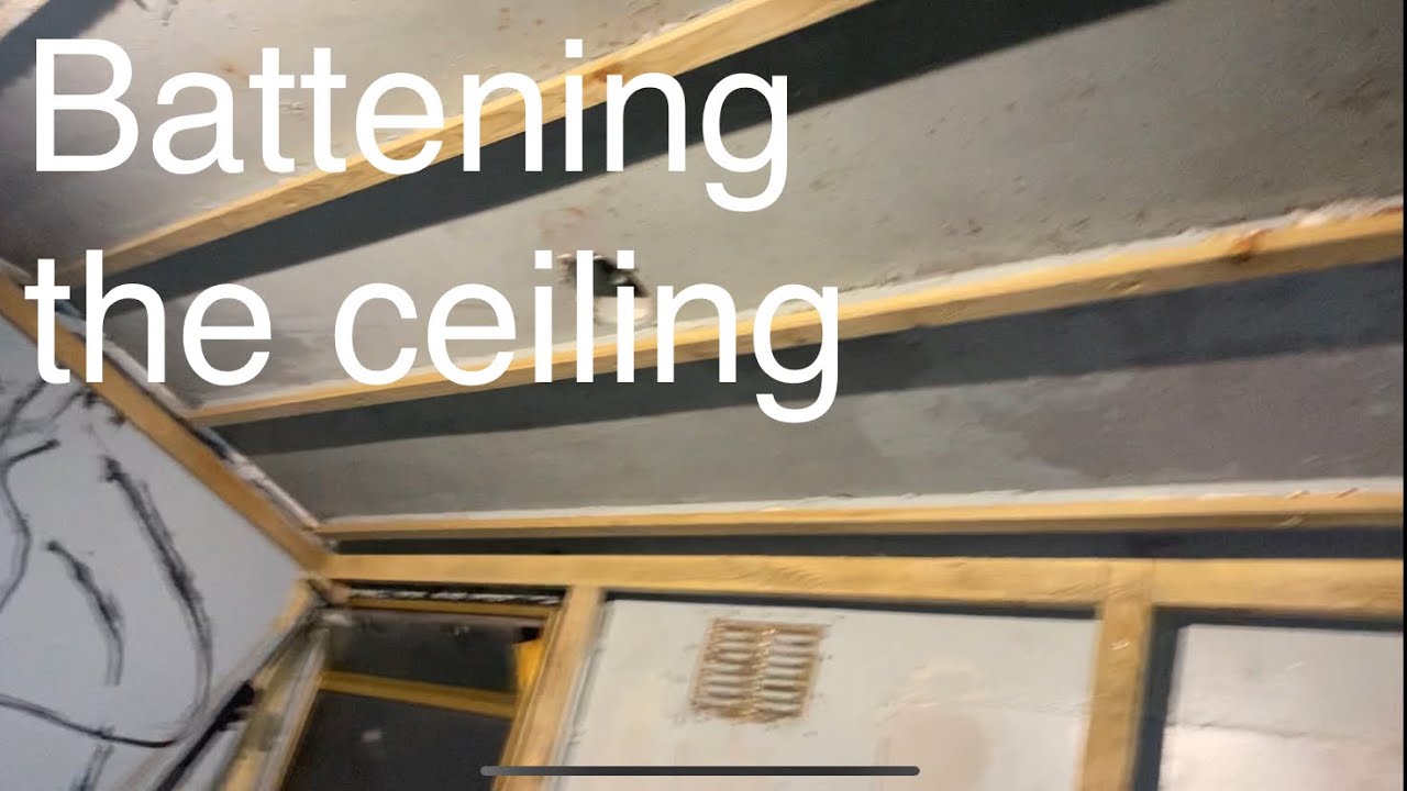 20. Battening my Narrowboat ceiling - YouTube