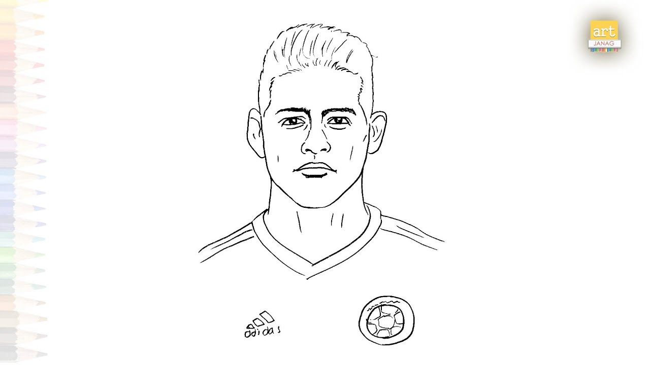 James Rodríguez drawing easy | Face sketches | How to draw James ...