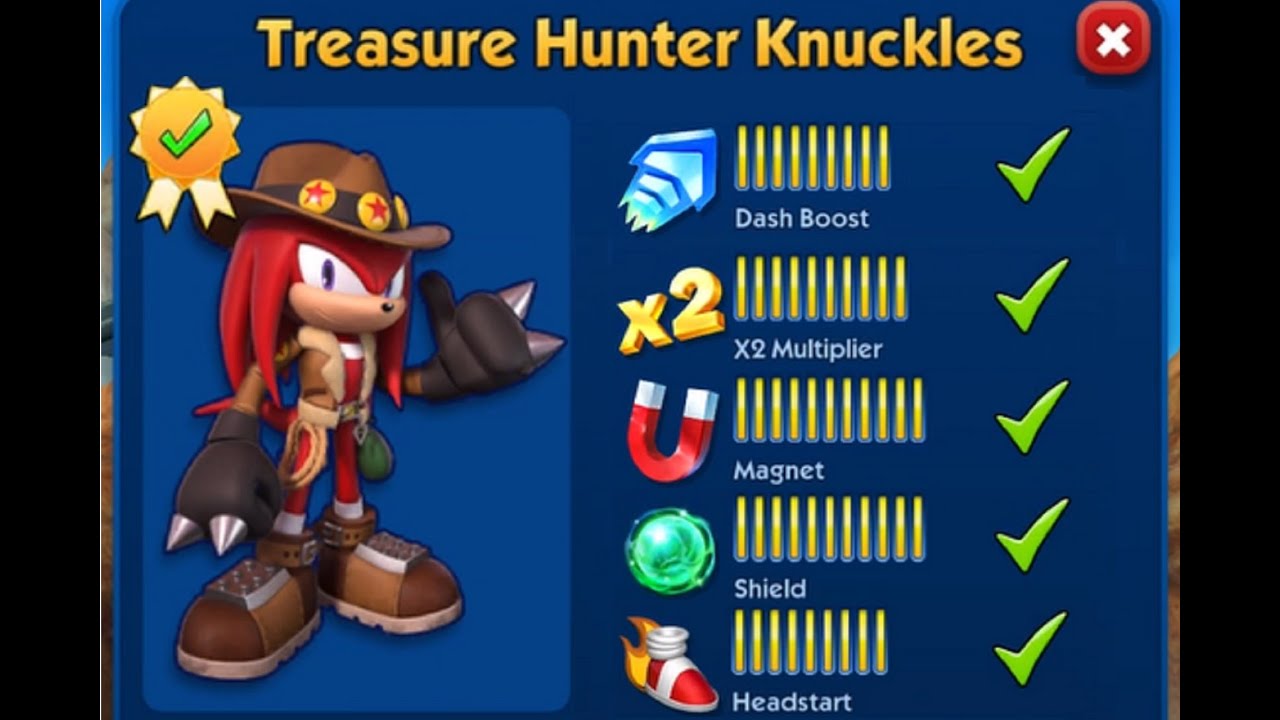 Sonic Dash - Treasure Hunter Knuckles (New Character) - YouTube