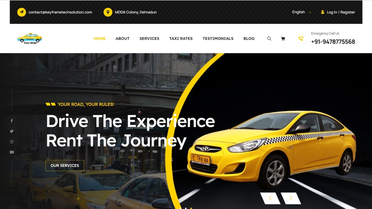 Taxi Services Website Template | Complete HTML Taxi Booking Website ...