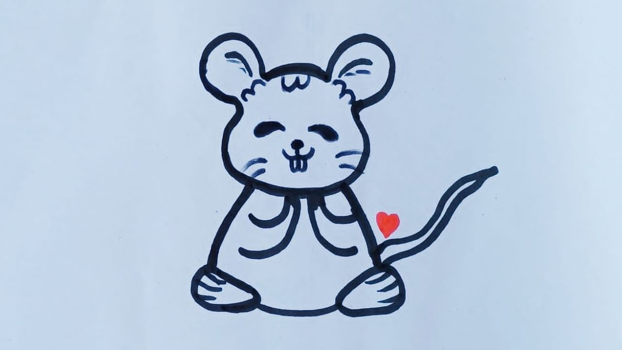 How To Draw Easy Cute Rat Step By Step - YouTube