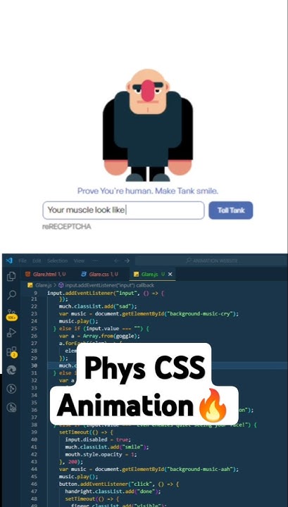 Make Tank Smile CAPTCHA CSS Animation - YouTube