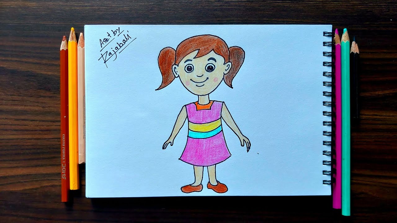 Easy Girl Drawing For Kids|How To Draw A Girl Step By Step|Girl Drawing ...