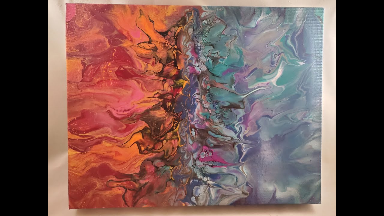 117 Split Canvas Chaos Dutch Pour - Using up Leftovers - YouTube