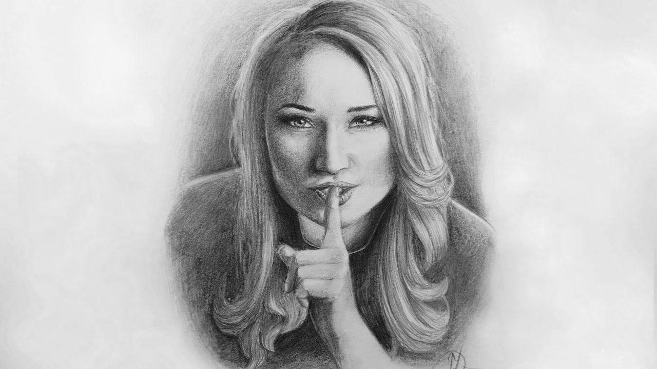 Drawing a woman with graphite pencils - YouTube