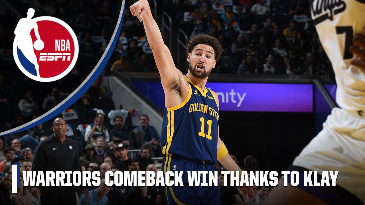 KLAY THOMPSON CALLS GAME 😱 Warriors COMEBACK WIN over Kings | NBA on ESPN - YouTube