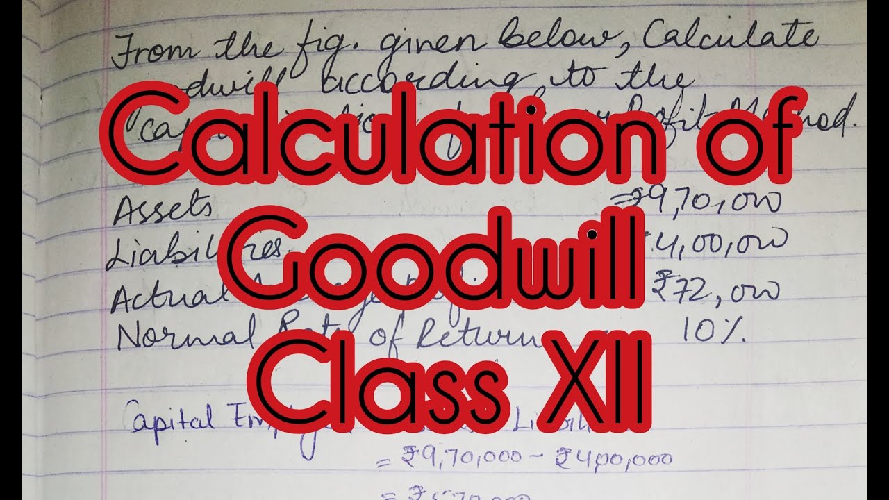 Valuation of Goodwill - Capitalisation of Super Profits | Class 12th ...