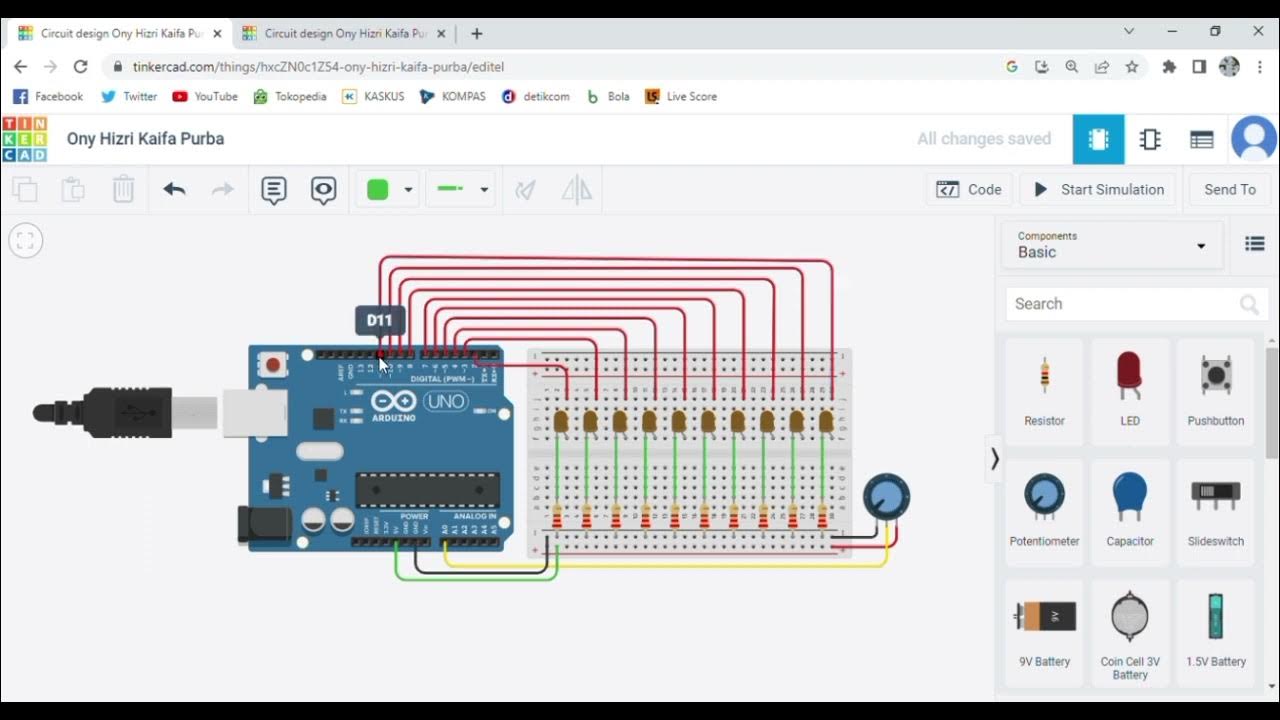 Ony Hizri Kaifa Purba | Rangkaian Arduino Menggunakan Tinkercad Looping While - YouTube