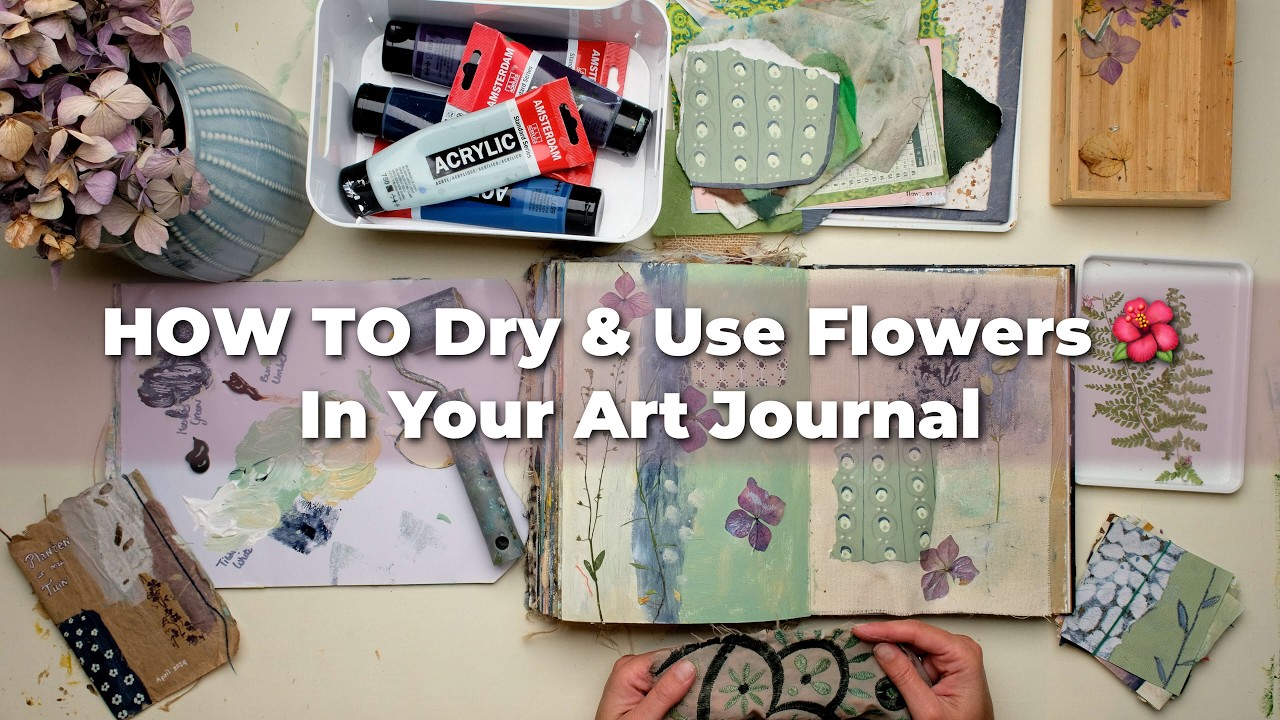 HOW TO Dry & Use Flowers 🌺 In Your Art Journal | Tutorial 👩🏼‍🏫 - YouTube