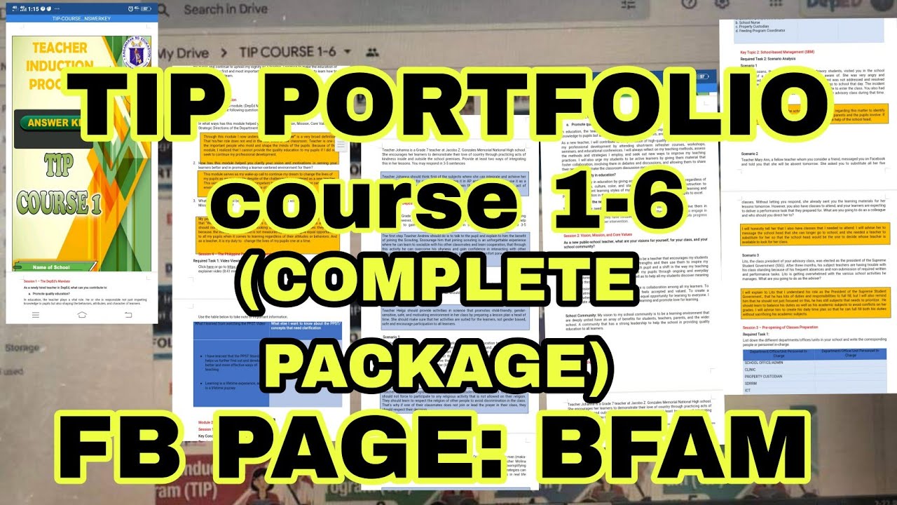 TIP PORTFOLIO COURSE 1-6 WITH ANSWERS. - YouTube
