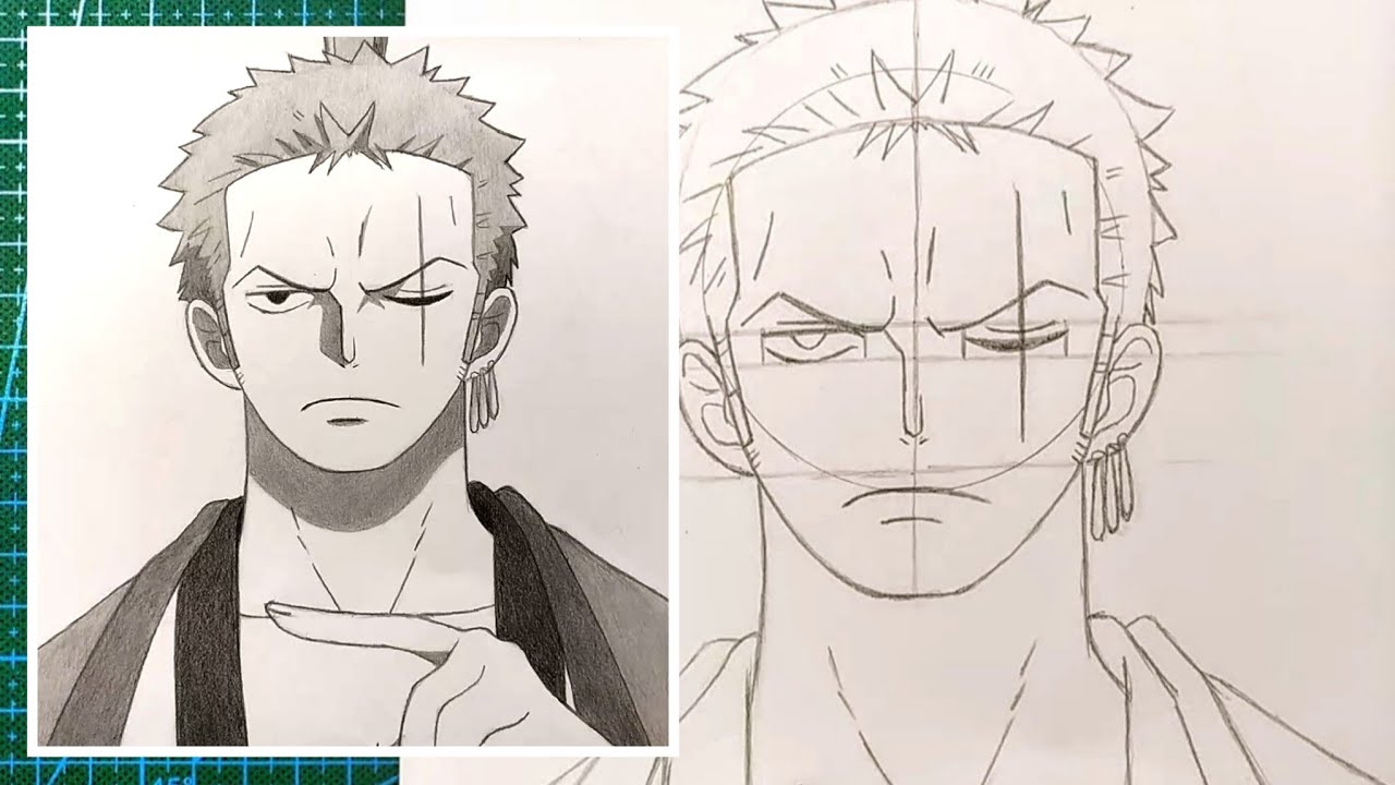 Cara Menggambar RORONOA ZORO [One Piece] | How to Draw Zoro - Step by ...