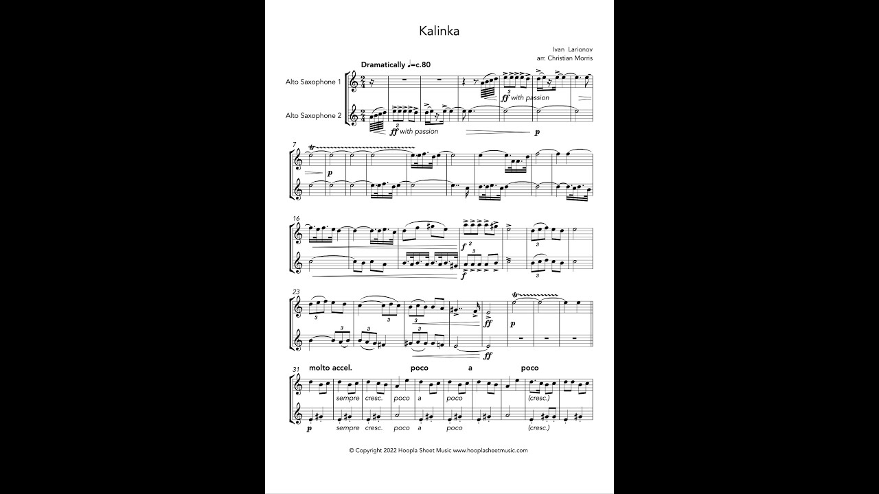 Kalinka (Alto Saxophone Duet) - YouTube