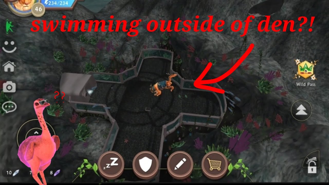 Wildcraft how to swim OUTSIDE of underwater den! (Wildcraft glitch ...